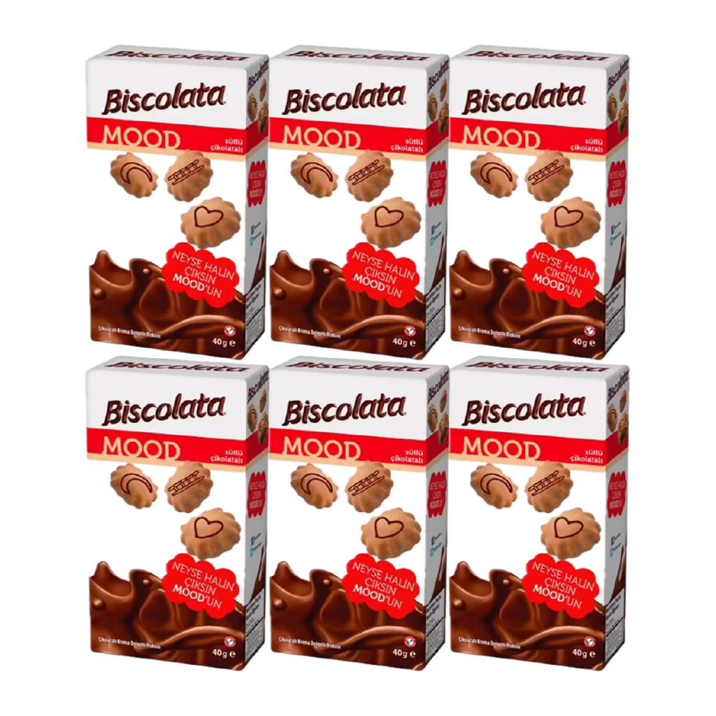 Biscolata Mood Chocolate Biscuites (40g) - (Pack of 6) (Biskut Coklat ...