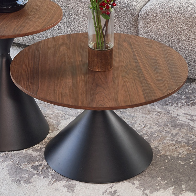 Meja Kopi Bulat Kayu KAISER Modern Classic Round Coffee Table Solid ...