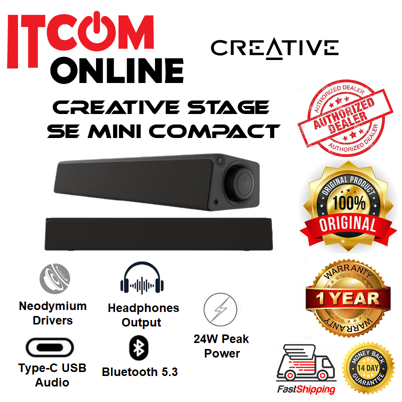 CREATIVE STAGE SE MINI COMPACT UNDER-MONITOR WIRED USB SOUNDBAR ...