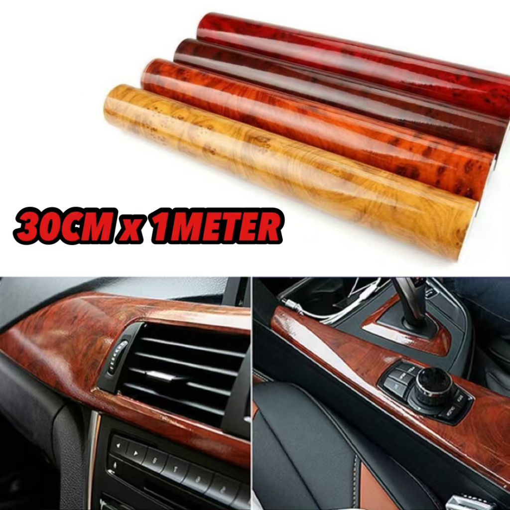 6D GLOSSY WOOD STICKER Matte Wood Grain Vinyl DIY Film Car Furniture ...