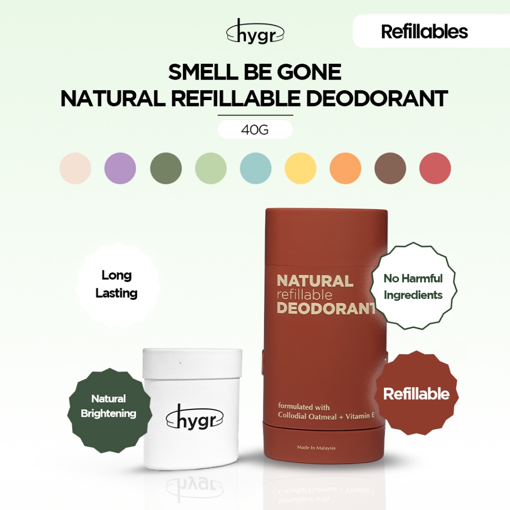hygr Natural Refillable Deodorant Stick (40g) | Shopee Malaysia