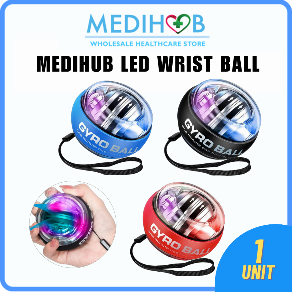 Medihub Gyro Ball Gyroscope LED Wrist Ball Power Gym Training Exercise ...