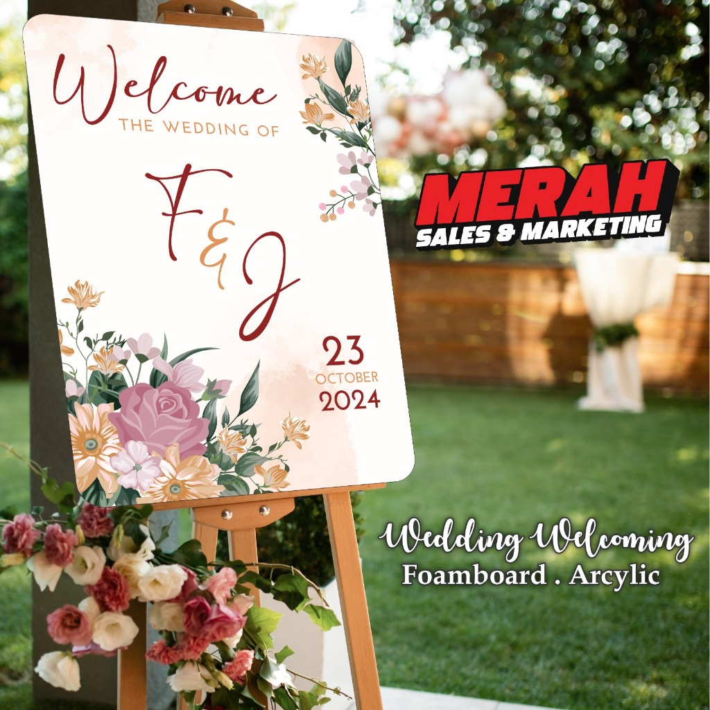 Wedding board / welcome board acrylic / majlis perkahwinan / majlis ...