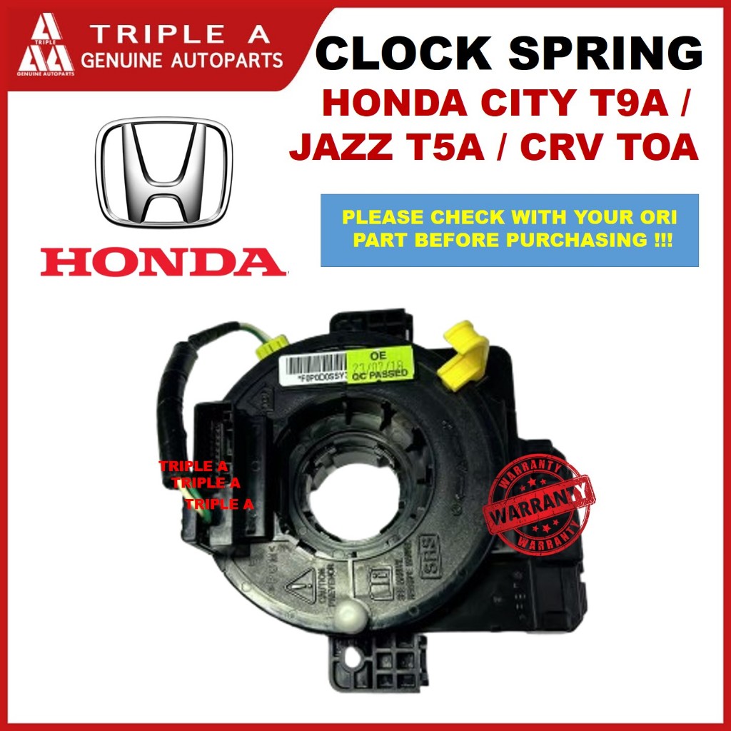 ORIGINAL 77900-T5A-J01 HONDA JAZZ T5A/CITY T9A/HRV/CRV TOA CLOCK SPRING ...
