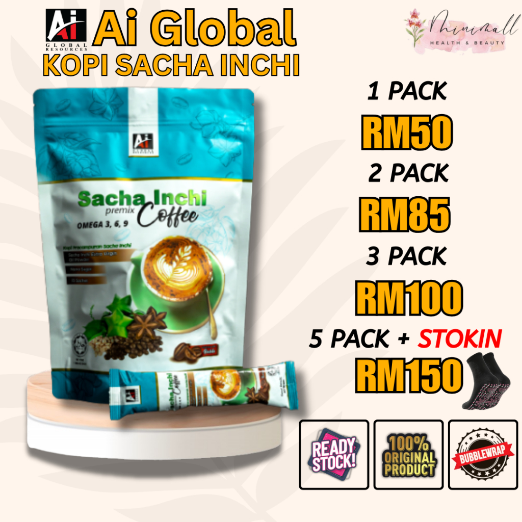 [100% ORIGINAL] KOPI SACHA INCHI PREMIUM AI GLOBAL COFFEE | Shopee Malaysia