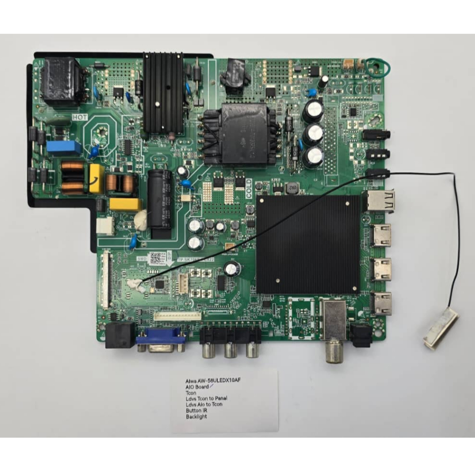 TV AIWA AW 58ULEDX10AF #AIO BOARD #TCON #LDVS #BUTTON IR #BACKLIGHT ...