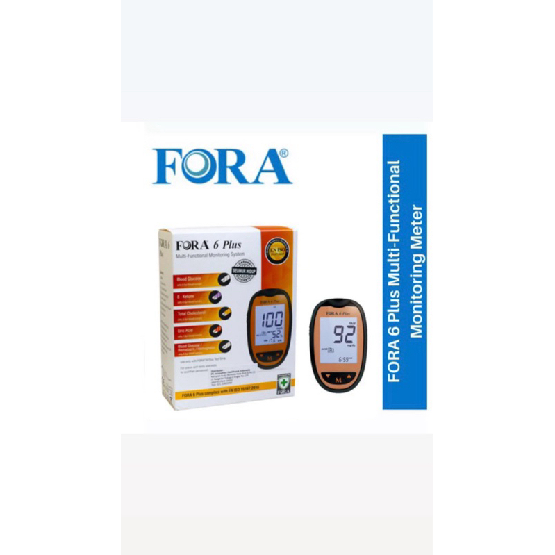 FORA 6 Plus Glucometer Blood Glucose Meter, Ketone, Uric Acid ,Total ...
