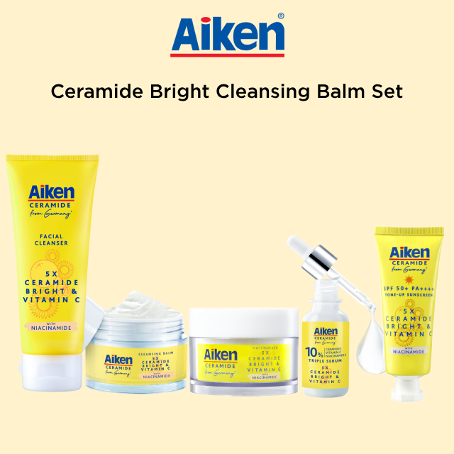 Aiken 5x Ceramide Bright Cleansing Balm Set | Sunscreen | Cleanser ...