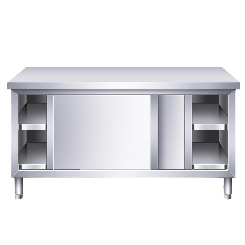 Stainless Steel Workbench Kitchen Operating Table Locker with Slide ...