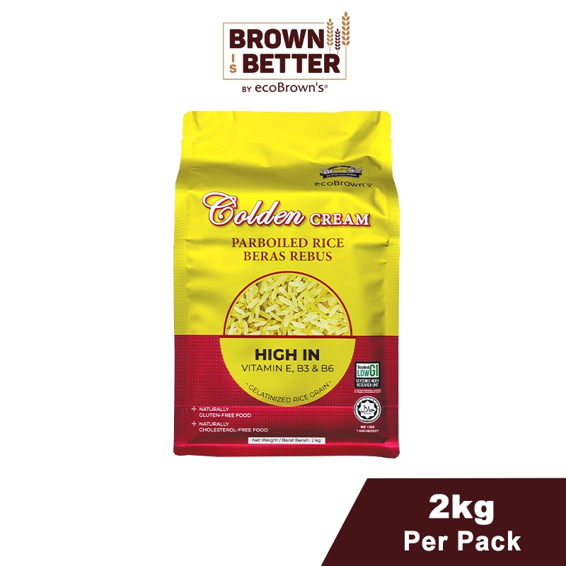 ecoBrown's Golden Cream Parboiled Rice [2kg] | Shopee Malaysia