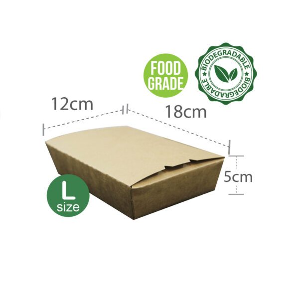 CRYSTAL BIO RECTANGULAR PAPER LUNCH BOX M/L SIZE BROWN (FOOD GRADE ...