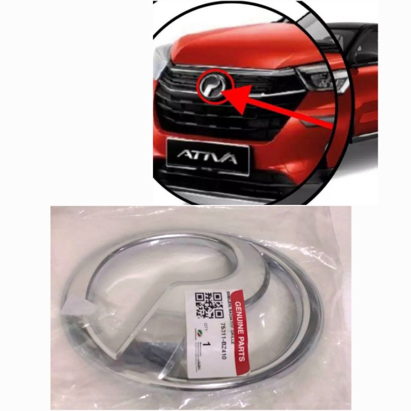 Original Perodua ATIVA Front Grille Logo Emblem (Chrome) | Shopee Malaysia