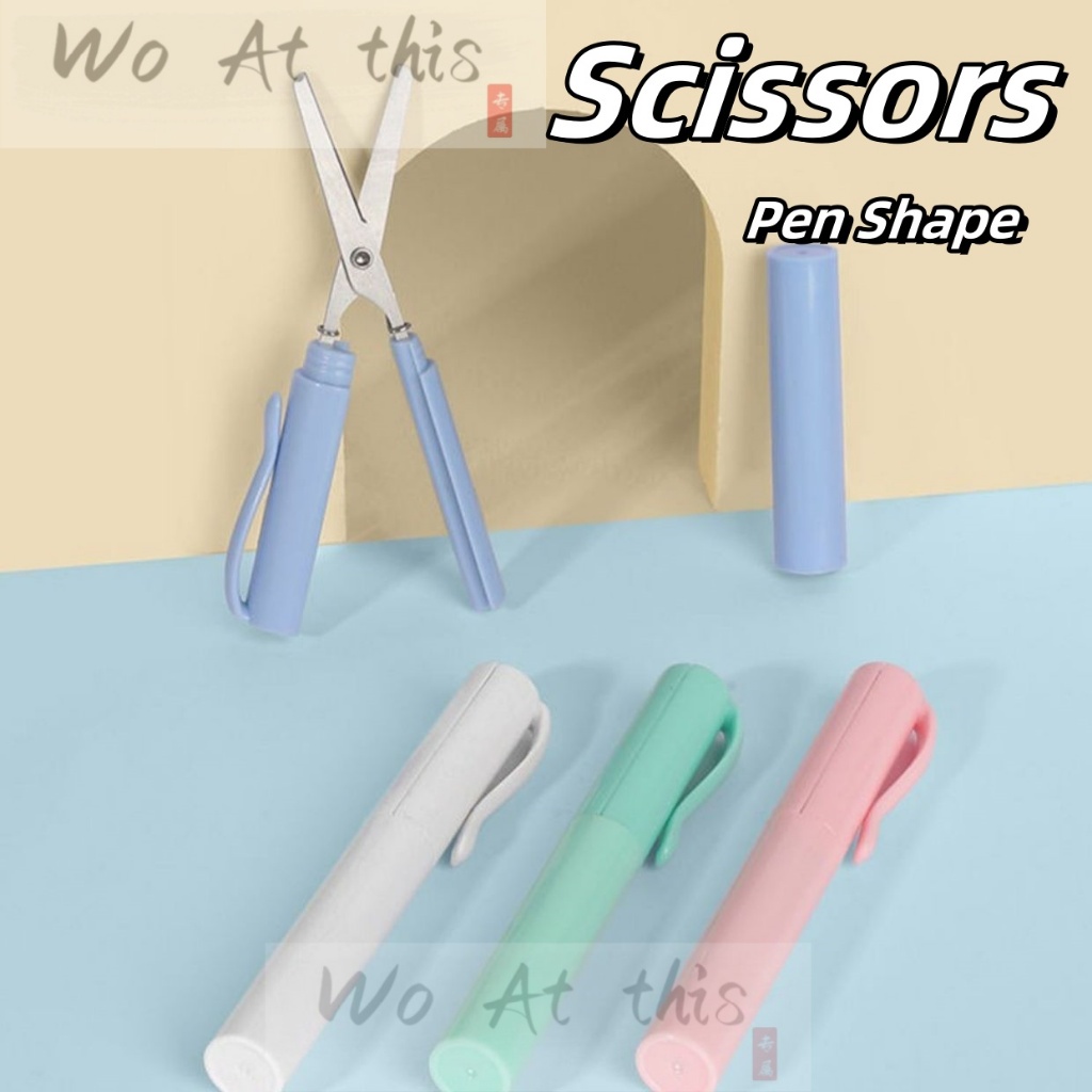 Scissors（Pen Style）with Cover Foldable Scissors Mini Portable Scissors ...