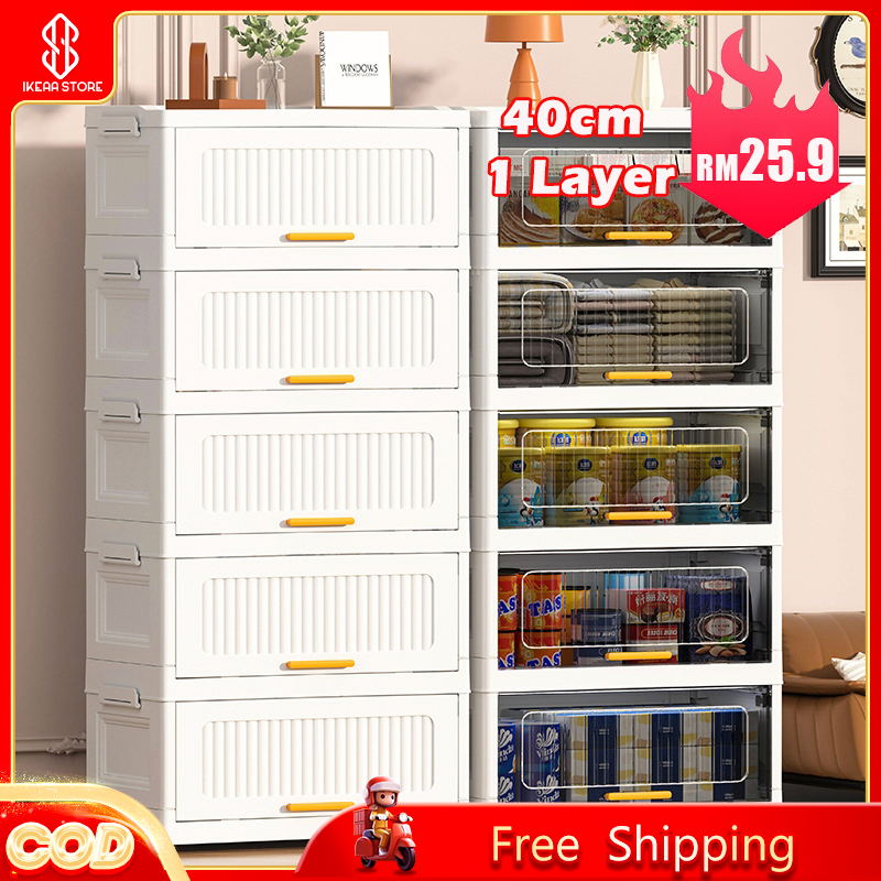 IKEA Foldable Almari Plastik Besar Storage Cabinet Large Capacity ...