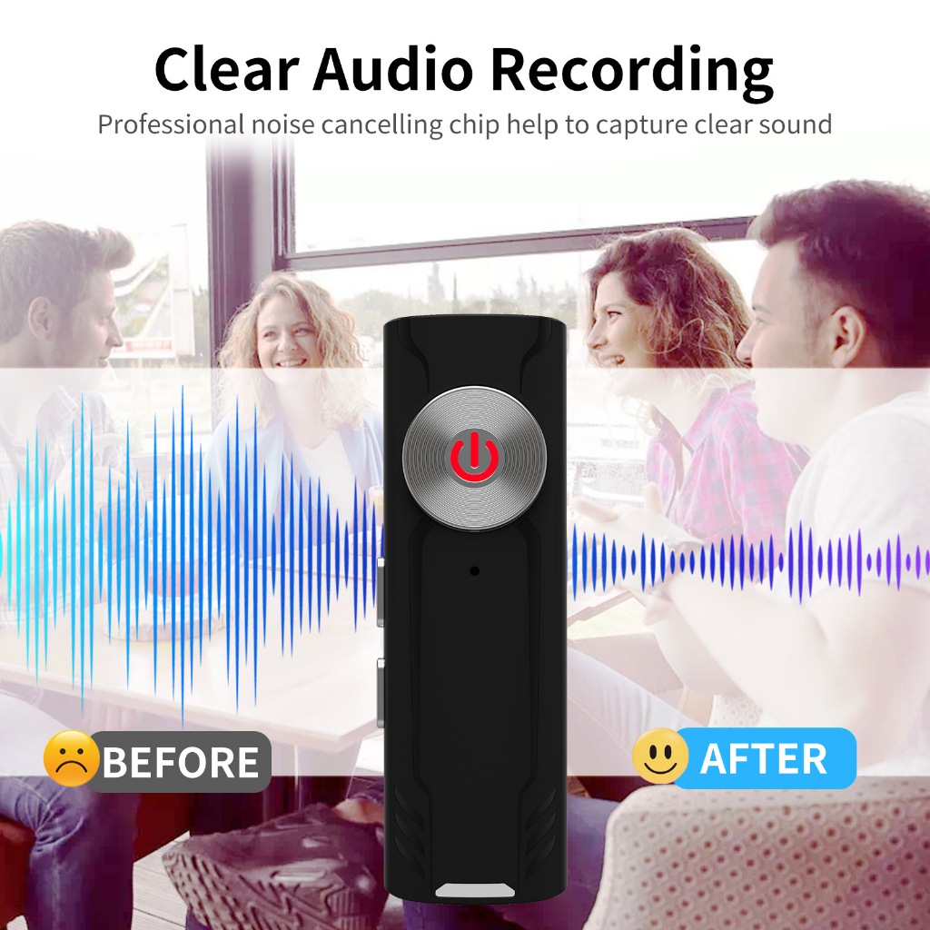 Mini Professional Voice Recorder Digital Audio Dictaphone Waterproof ...