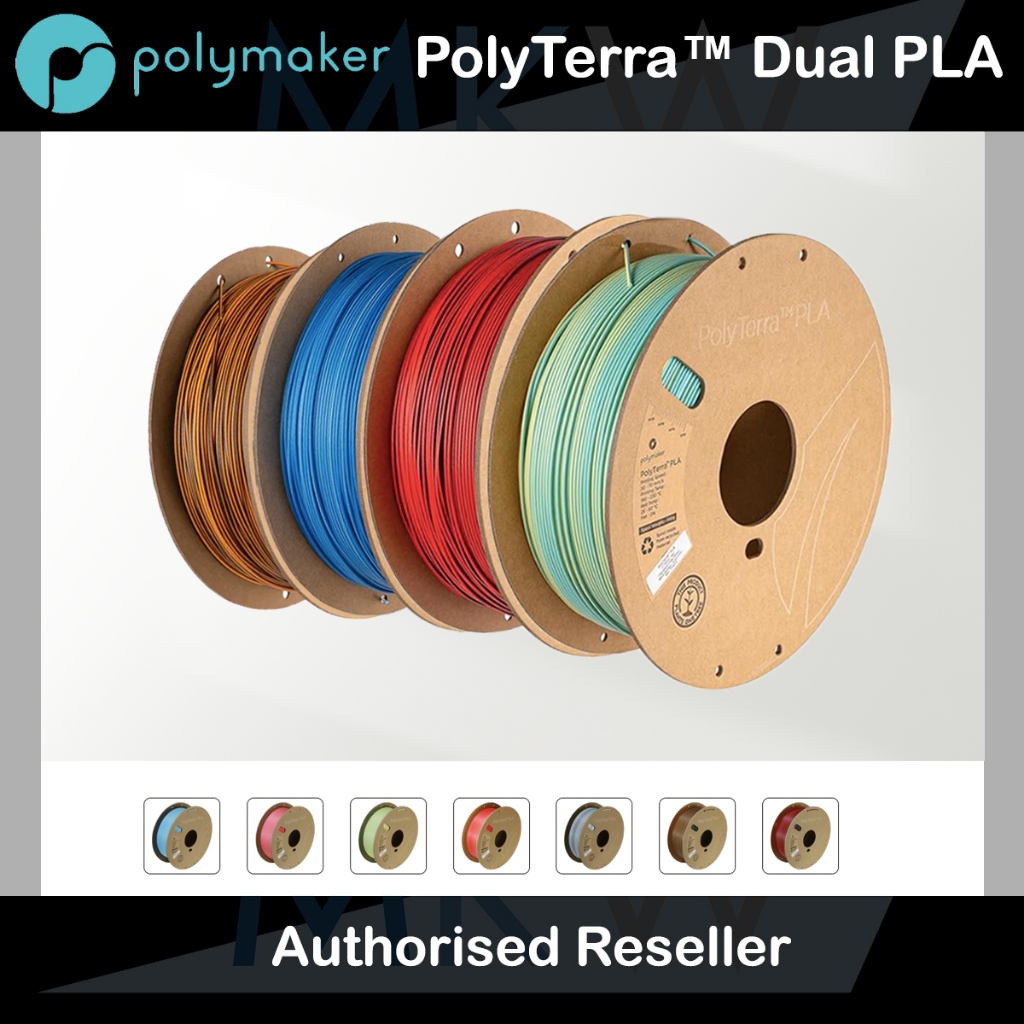 Polymaker PolyTerra™ Dual PLA Matte Filaments 1.75mm 1KG Solid Colours ...