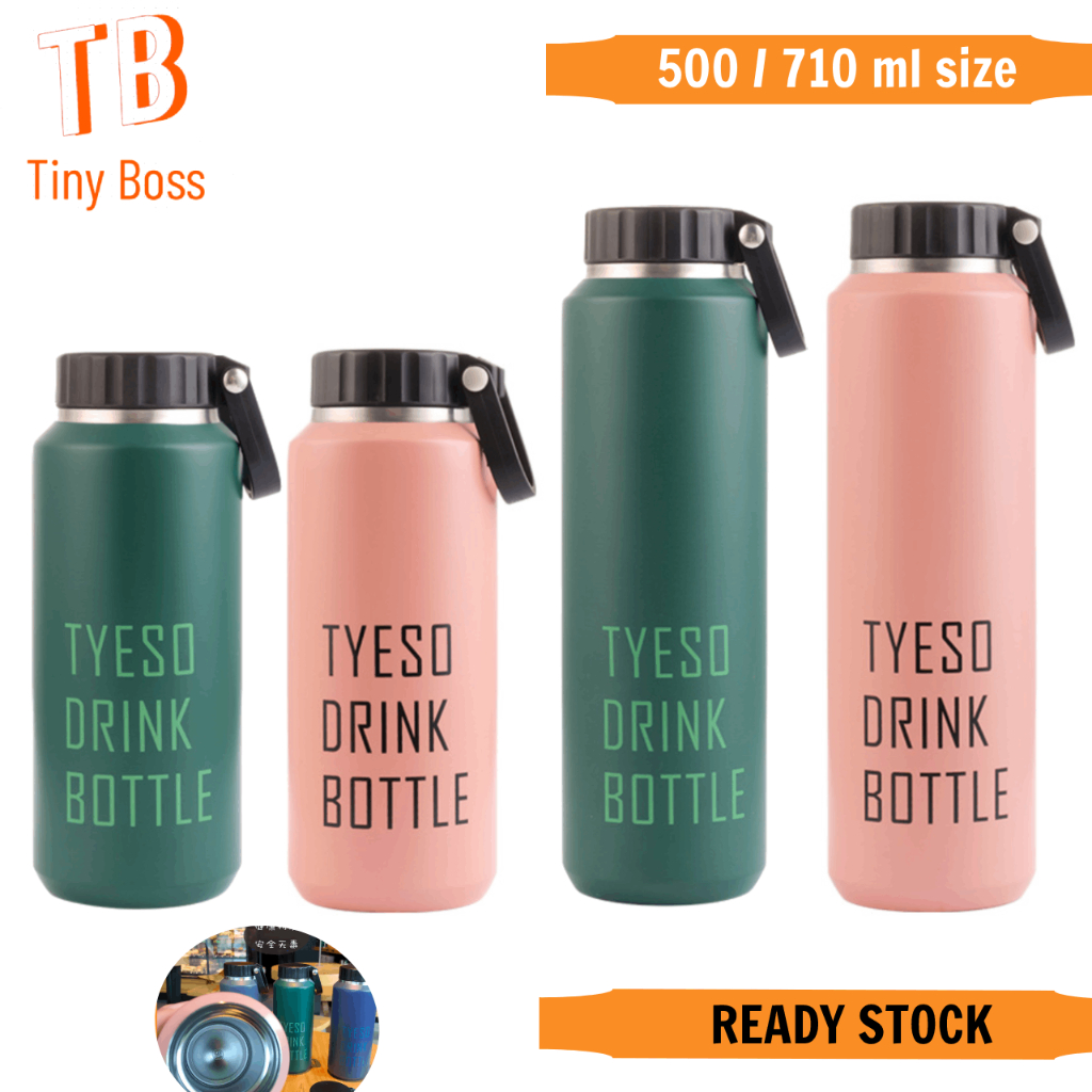 Tyeso 304 Stainless Steel Thermos Tumbler Bottle With Straw and Handle Insulated Flask Vacuum ...