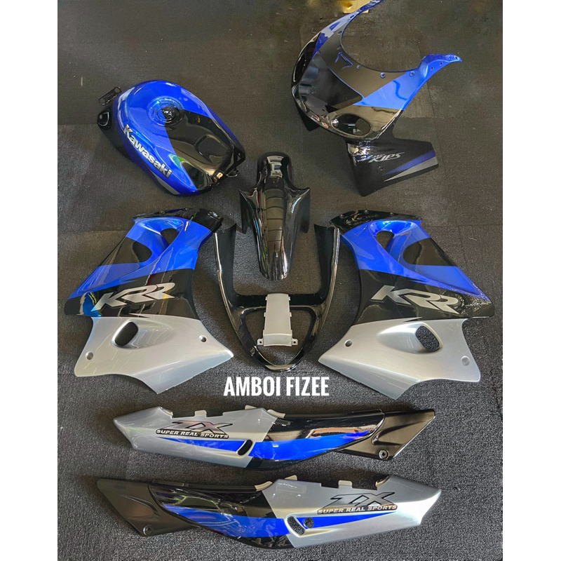 KAWASAKI RR150 COVERSET RR150 MALAYSIA BIRU HITAM LOLIPOP WARNA CUSTOM ...