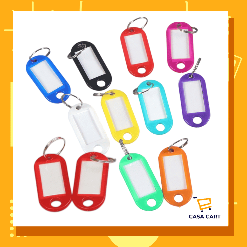 CASA CART Nombor Plastik Tag Kunci PP Boleh Ditulis Rantai Kunci Tag ...