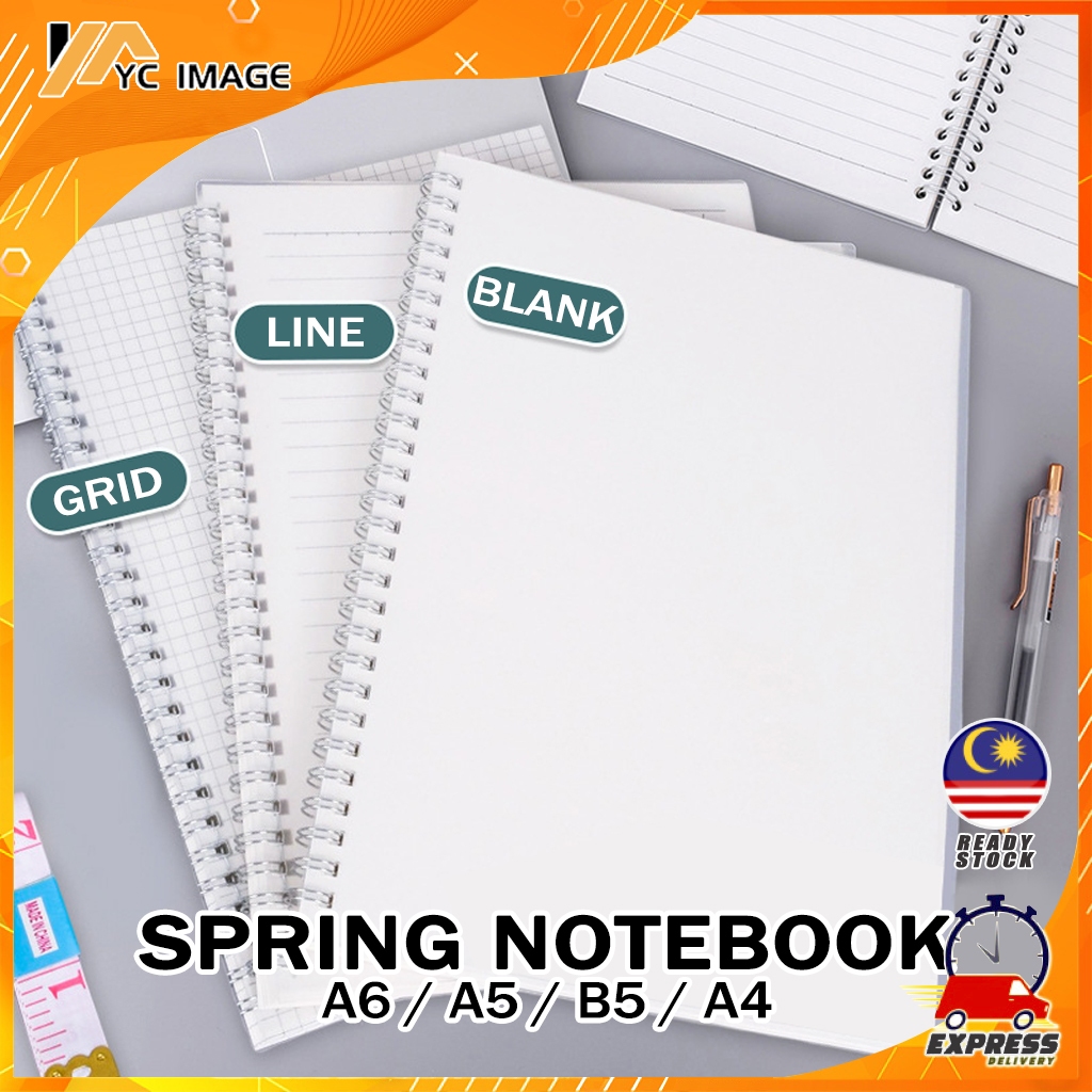 Spring Notebook A6 / A5 / B5 / A4 Creative Loose-Leaf Sidelip Hand Journal Binder Notebook 笔记本 ...
