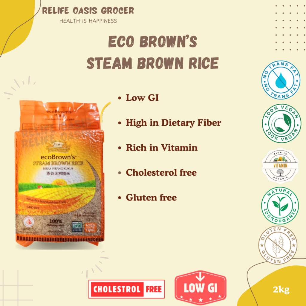 Ecobrown's Steam Brown Rice [Low GI/High Fiber/Rich In Vitamin ...