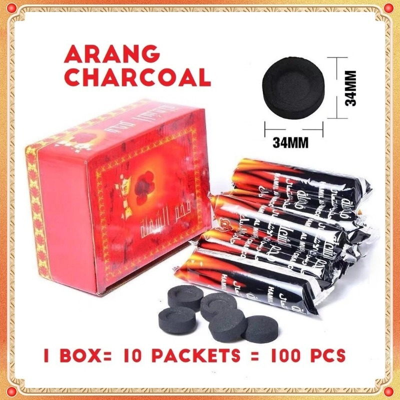 100Pcs Arang Charcoal Bakhoor Bukhoor Burner BBQ Flammable Charcoal ...