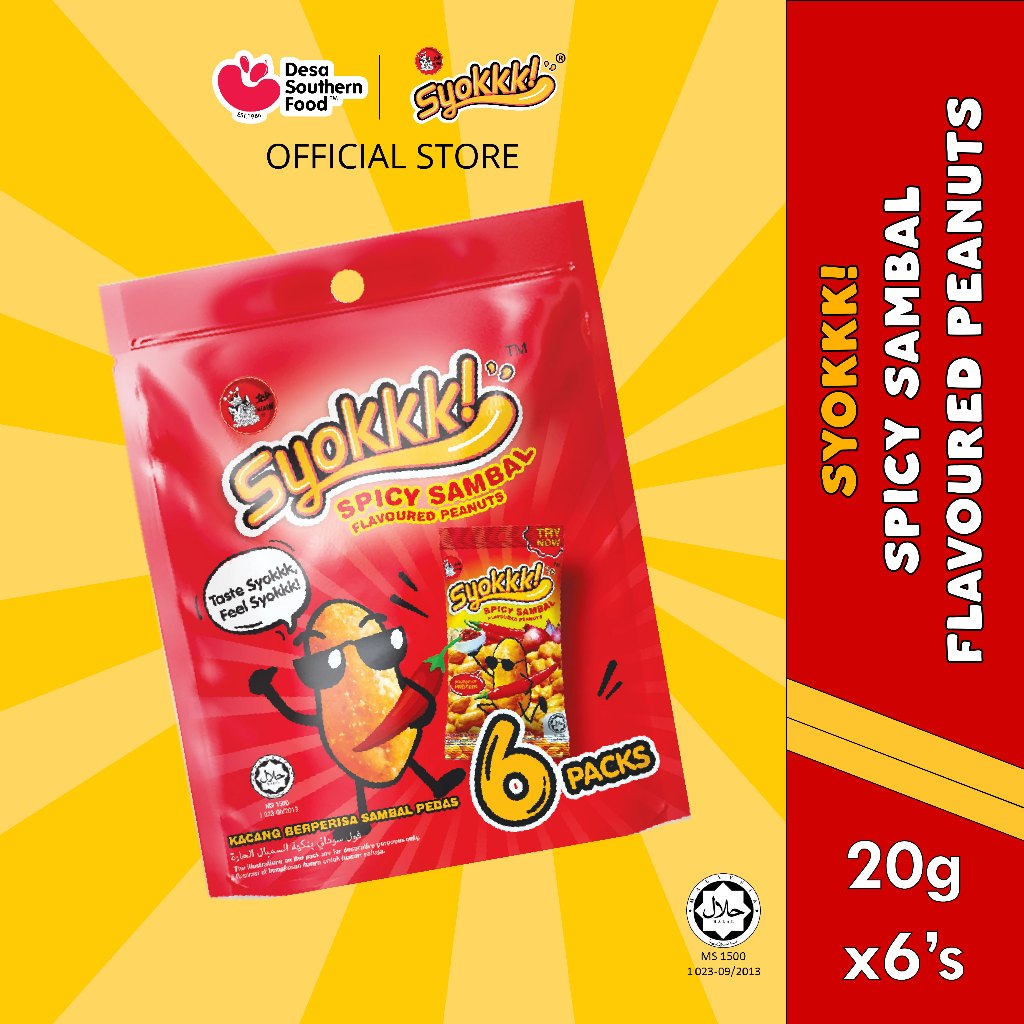 Syokkk! Peanuts Spicy Sambal Flavoured/Kacang Berperisa Sambal Pedas ...
