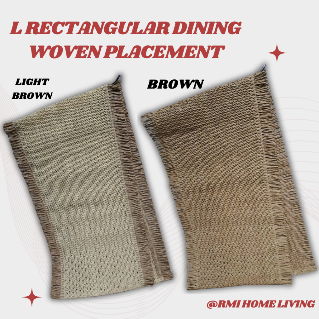 RMIH RECTANGULAR HANDMADE RATTAN NATURE TABLE MATS, TABLE RUNNER WITH ...