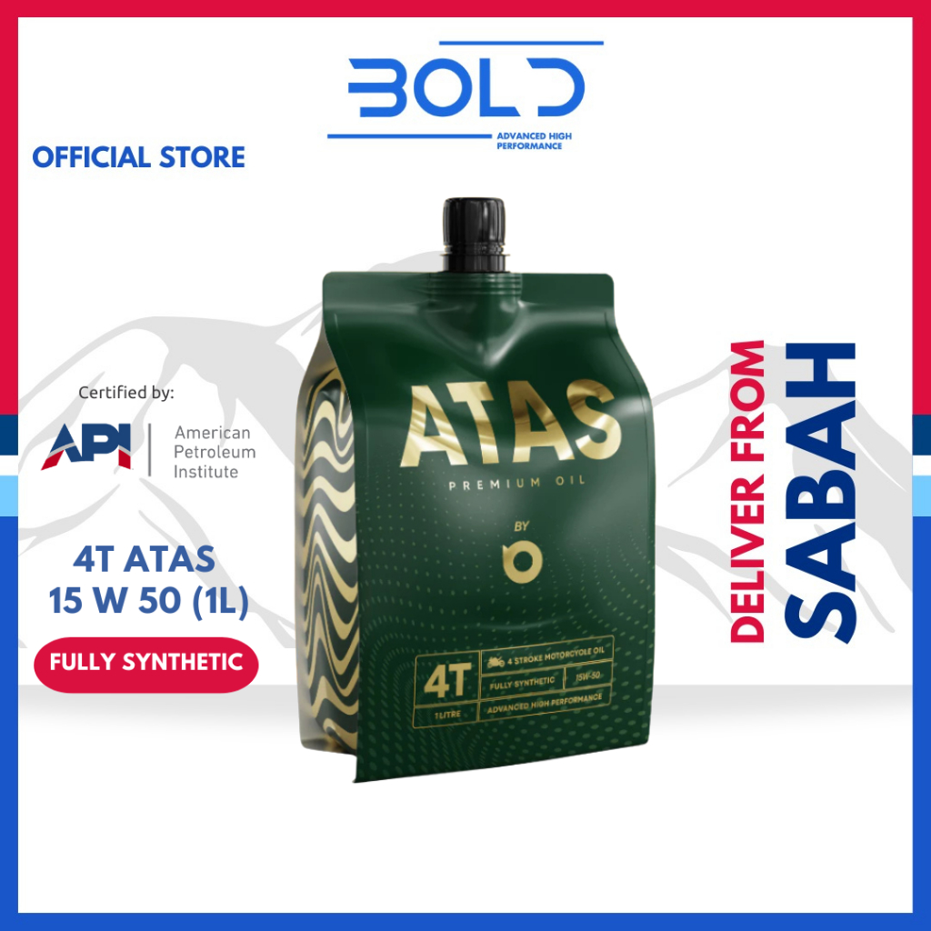 BOLD ATAS [OSP + 100% PAO] 4T 15w50 1L Fully Synthetic MA2 SP Motorcycle Engine Oil Minyak Hitam ...