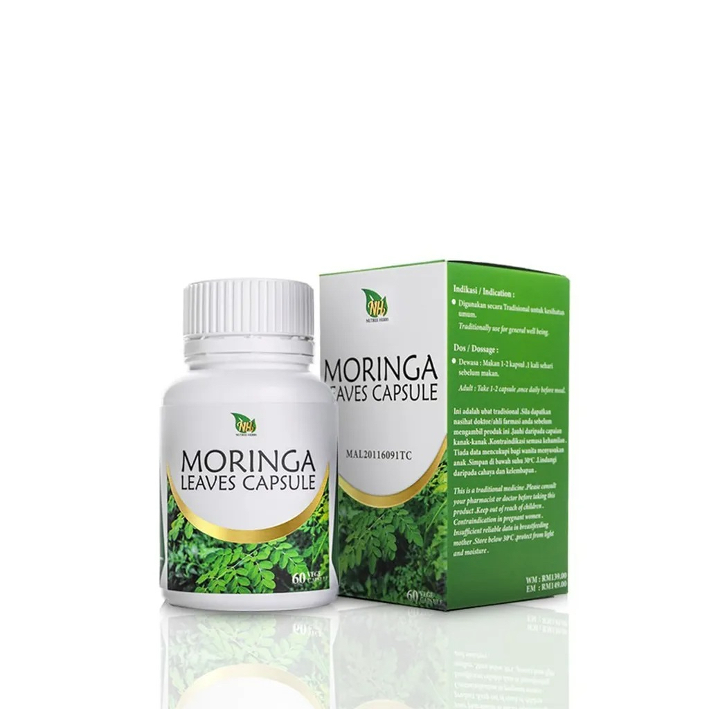 100% ORIGINAL 】Nutree Herbs Moringa Kapsul Moringa Oleifera Leaves ...