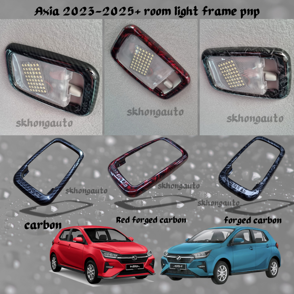 perodua axia 2023-2024+ red forged carbon fiber room light frame ...