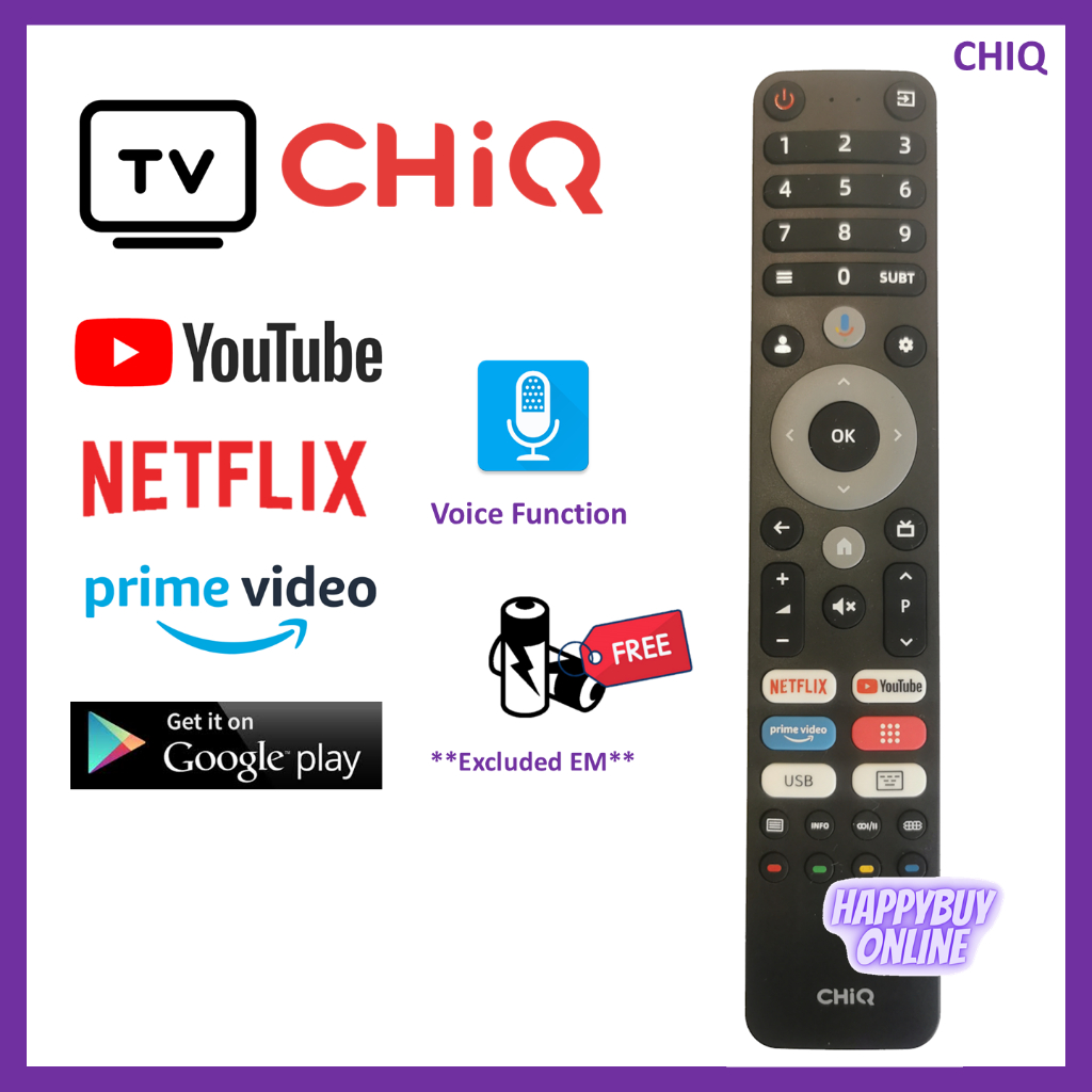 CHIQ Android Smart TV Remote Control Voice Control Bluetooth Smart TV ...