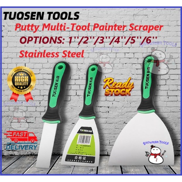 TUOSEN Stainless Steel SCRAPER 1'' 2'' 3'' 4'' 5'' 6'' CEMENT PUTTY ...