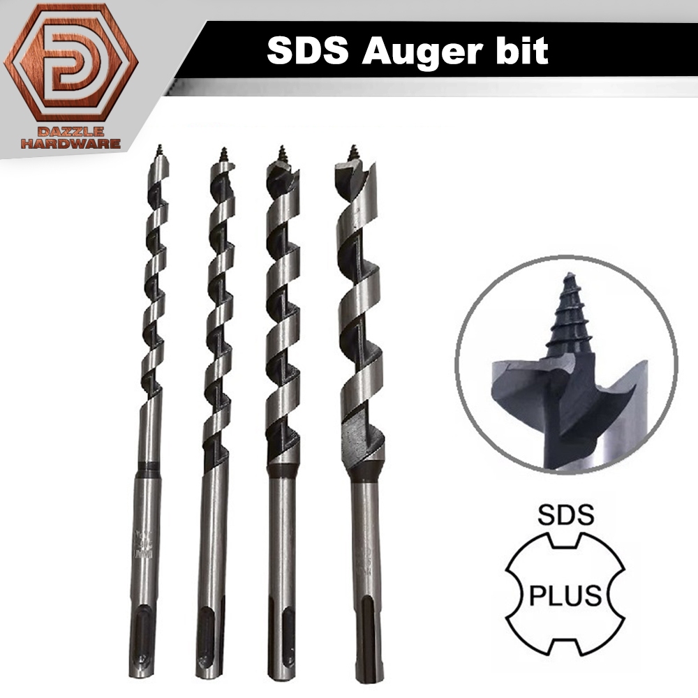 SDS auger bit 8" (200mm) wood drill bit mata drill kayu penebuk lubang ...