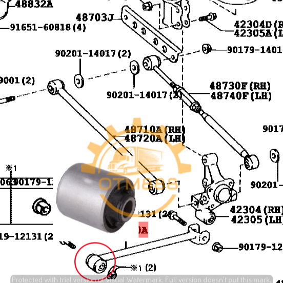 TOYOTA HARRIER ACU10 ACU15 SXU10 SXU15 MCU10 MCU15 REAR ARM BUSH ...