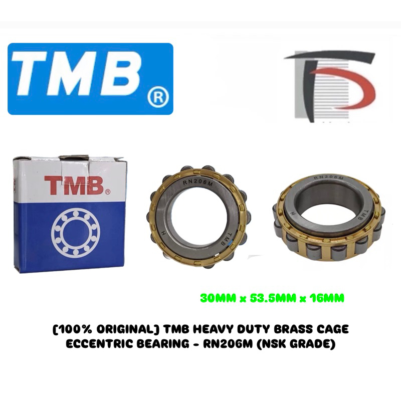 [100% ORIGINAL] TMB HEAVY DUTY BRASS CAGE ECCENTRIC BEARING - RN206M ...