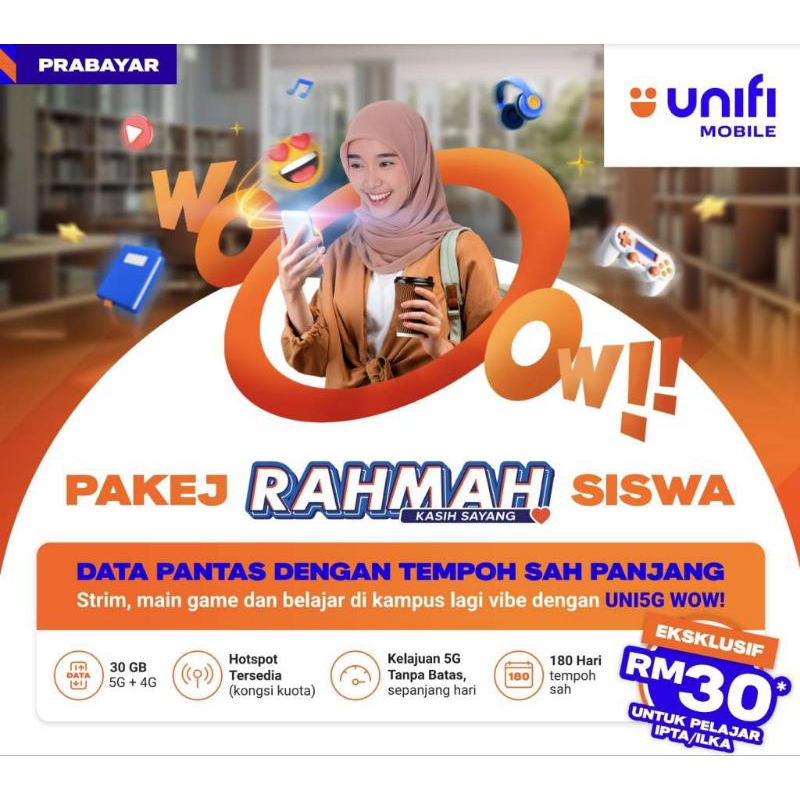 Sim Kad + Unifi Prepaid Pelan Rahmah 6 Bulan | Shopee Malaysia