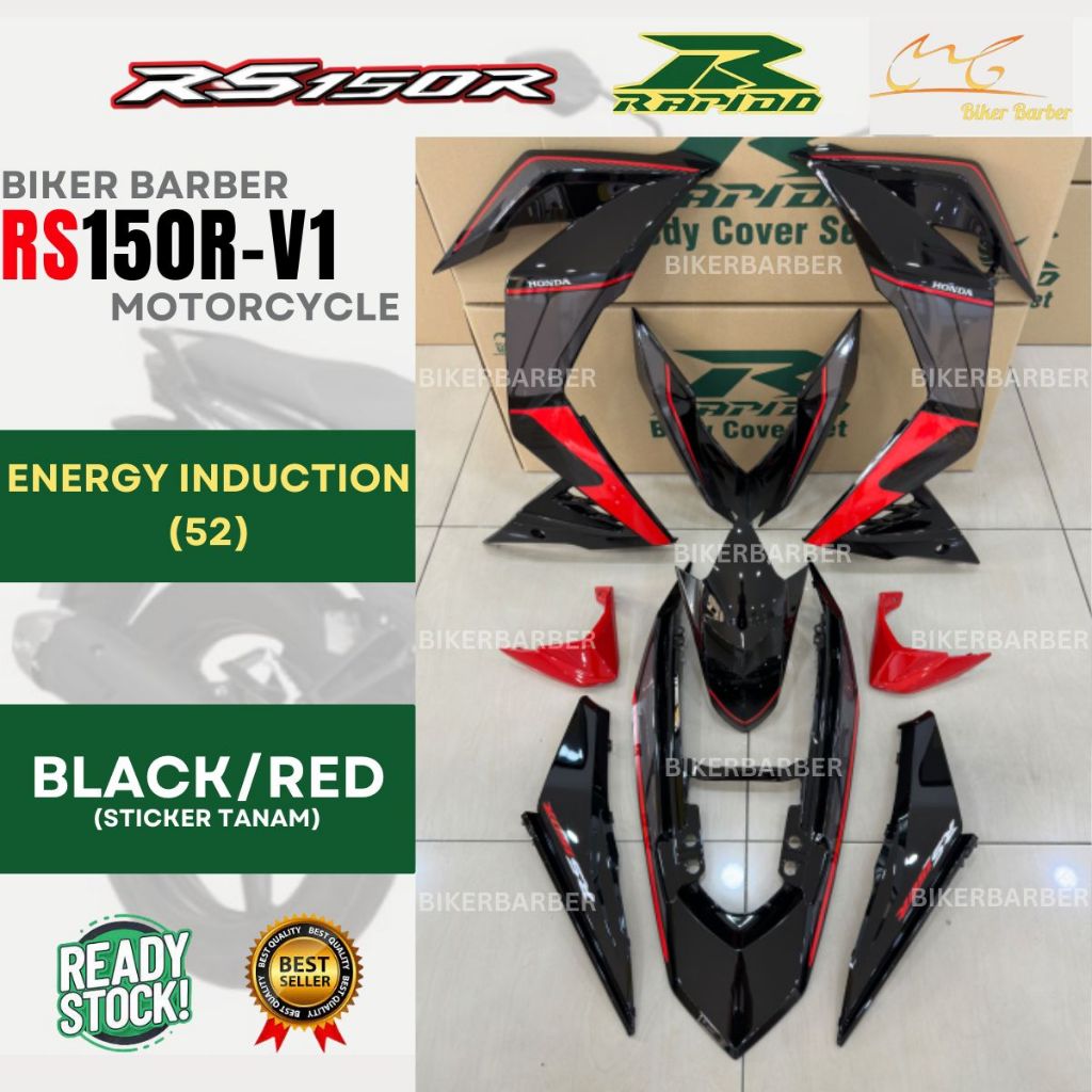 RAPIDO Coverset Honda Rs150 V1 V2 V3 Energy Induction 1991 (52) Black ...