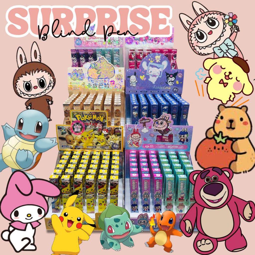 Blind Bag Random Mystery Box Stationery Cute Cartoon Korea Black Ink ...