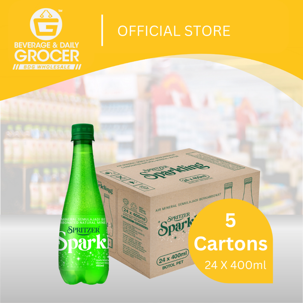 Spritzer Sparkling Natural Mineral Water 24 x 400ml | Shopee Malaysia