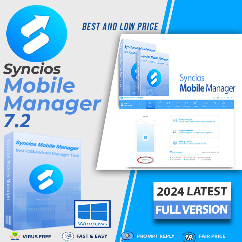 Syncios Mobile Manager 7.2 2024 Latest Full Version | Lifetime | Manage ...