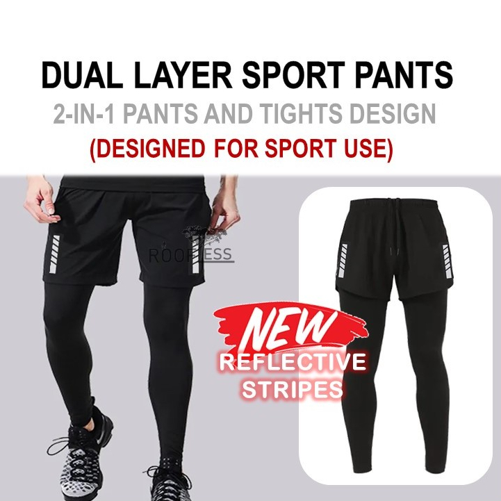ROOFLESS Running Pants Men Seluar Running Lelaki Tight Pant Man Seluar ...