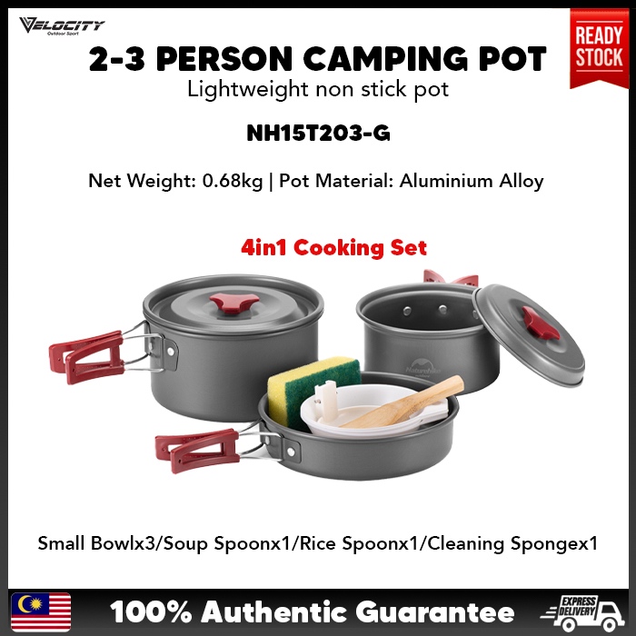 NATUREHIKE outdoors camping cookware pot set trekking picnic cooking ...