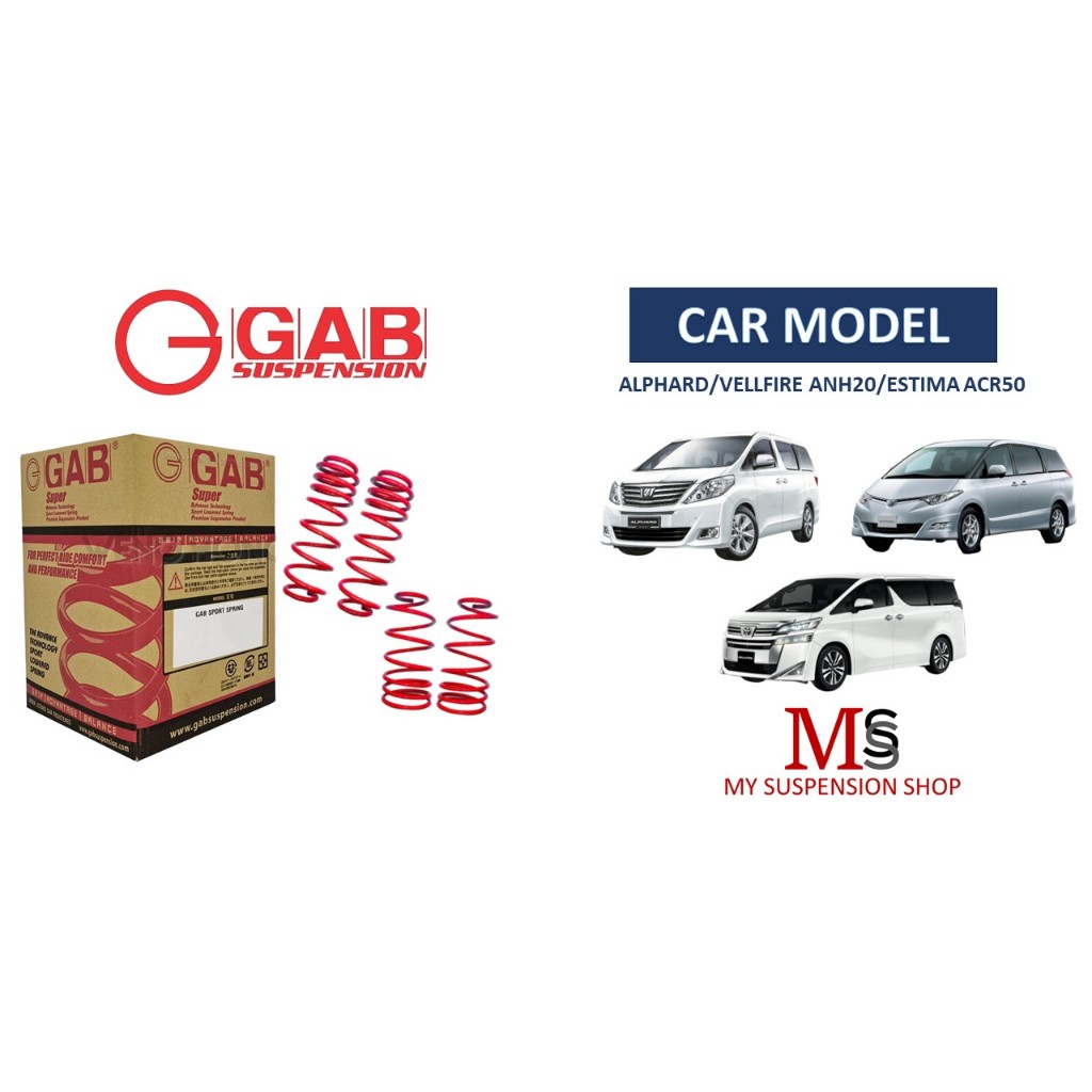(Original GAB Sport Spring) Toyota Alphard/ Vellfire 2.4 (Anh20)2wd ...