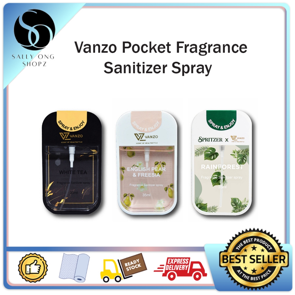 Vanzo Pocket Fragrance Sanitizer Spray White Tea English Pear&Freesia ...