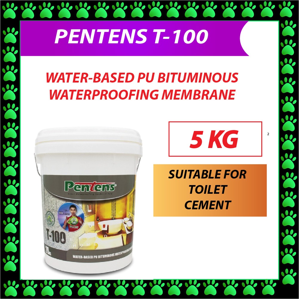 5KG PENTENS T-100 Water Based PU Bituminous Waterproofing Membrane ...