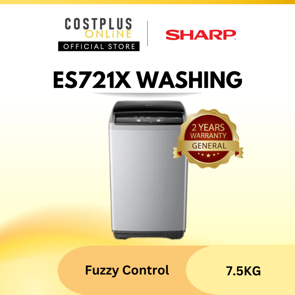 Sharp Fully Auto Washing Machine Top Load Washer 7.5KG ES721X | Shopee ...