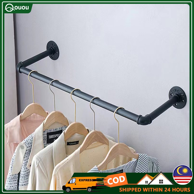 Balcony clothes drying pole simple fixed clothes hanger indoor outdoor ...