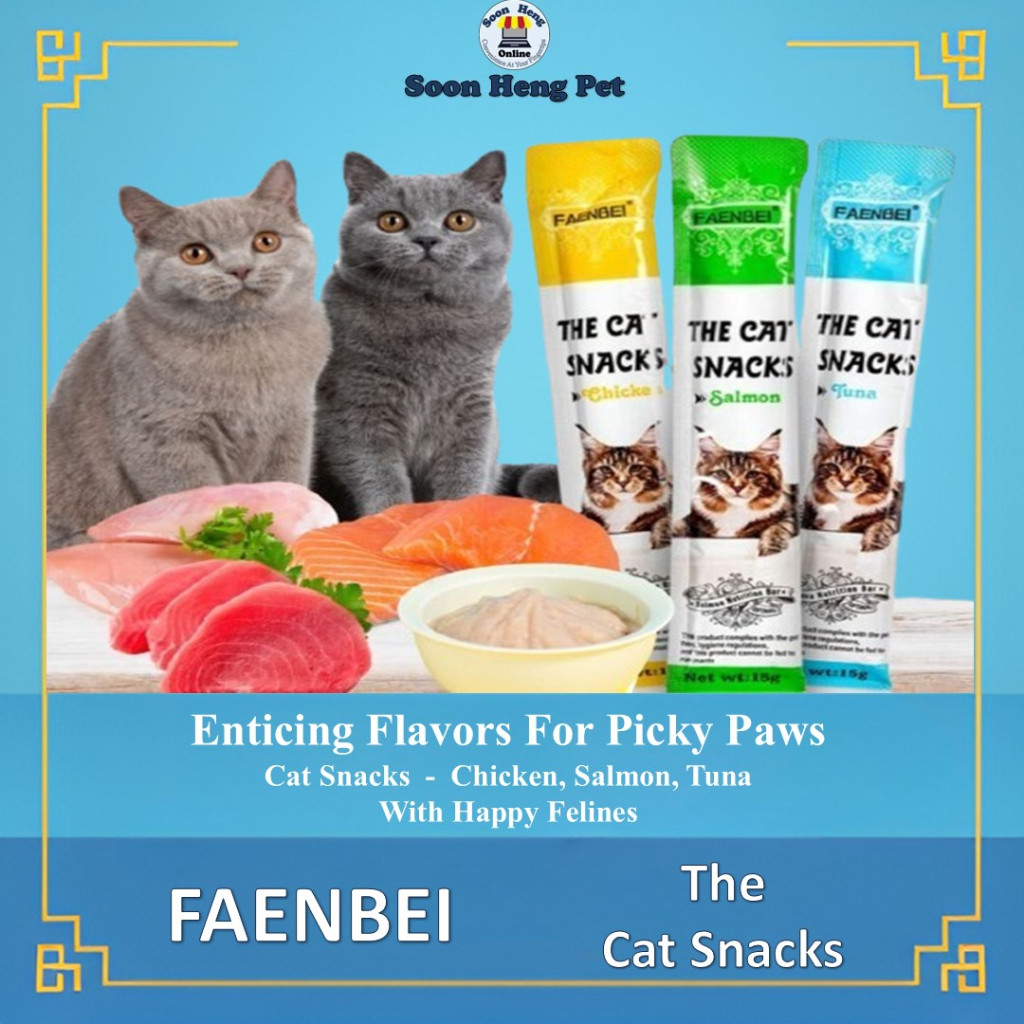 FAENBEI Cat Snack Creamy Jajan Kucing 15g - Chicken, Salmon, Tuna ...
