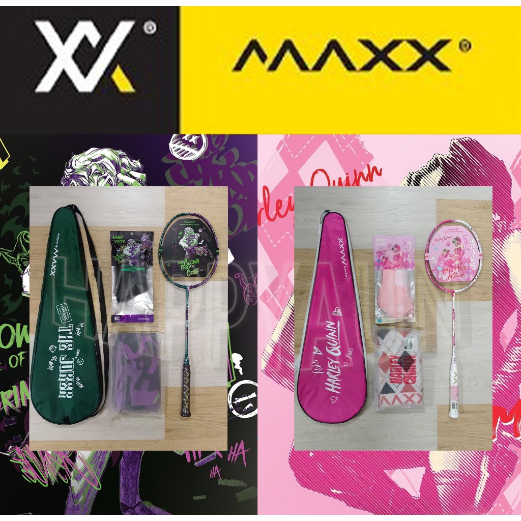 MAXX THE JOKER AND HARLEY QUINN BADMINTON RACKET (SOCK, TOWER, COVER ...